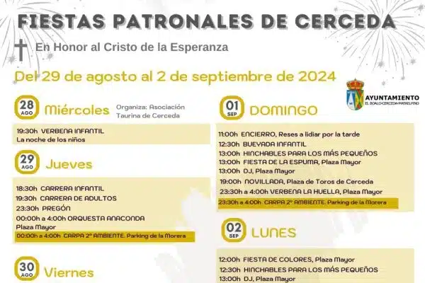 Fiestas de Cerceda 2024 - planinfantil.es