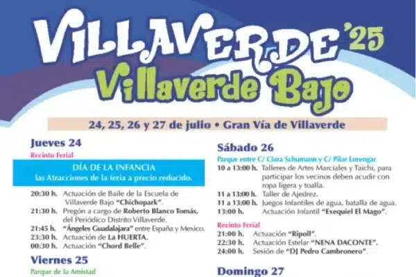 Fiestas de Villaverde bajo 2025 - planinfantil.es