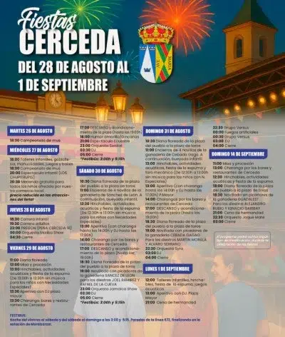 Fiestas de Cerceda 2025 - planinfantil.es